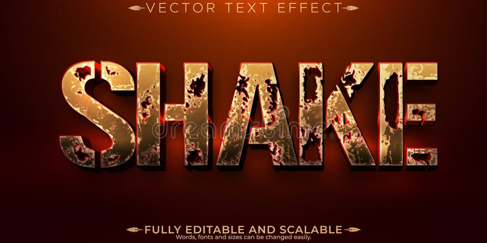 Shake Stone Text Effect, Editable Quake and Broken Text Style Stock ...