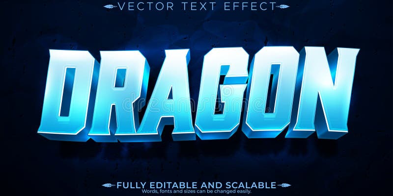 Dragon Text Effect, Editable Legend and Warrior Text Style Stock Vector ...
