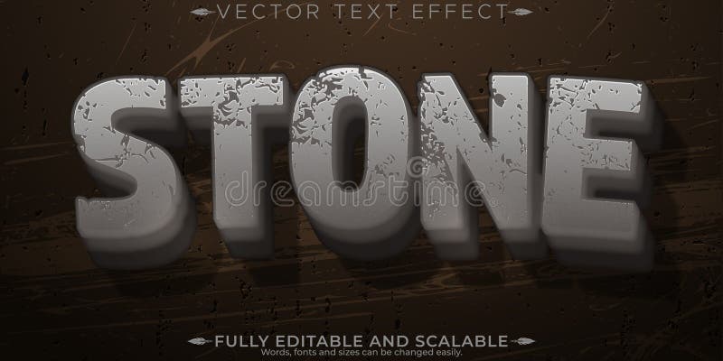 Crack Stone Text Effect, Editable Rock and Cracked Text Style Stock ...