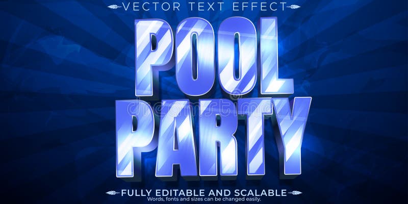 Pool Party Text Effect, Editable Music and Water Text Style Stock ...