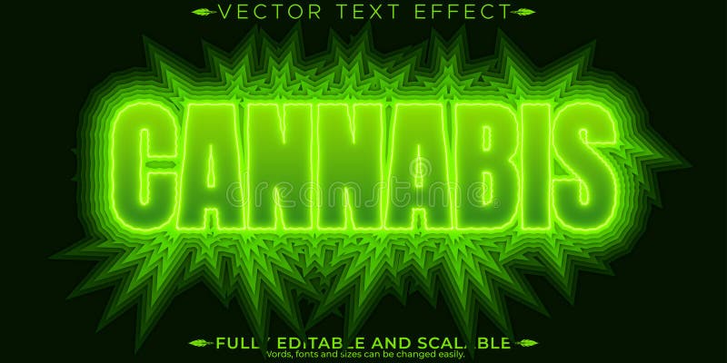 Cannabis Green Text Effect, Editable Organic Plant Smoke Font Style ...