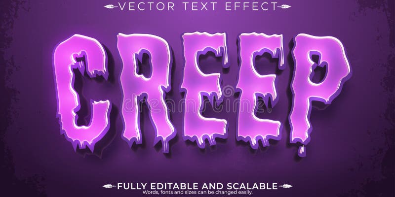 Creep Text Effect, Editable Horror and Scary Text Style Stock Vector ...