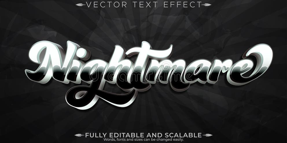 Nightmare Text Effect, Editable Dark and Night Text Style Stock Vector - Illustration of text ...