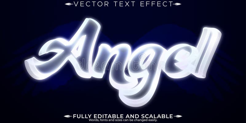 Angel Text Effect, Editable Heaven and Dove Text Style Stock Vector ...