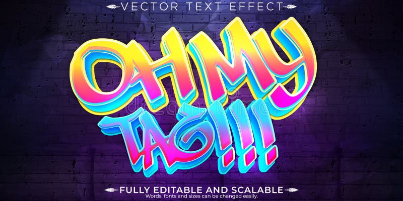 Graffiti Text Effect, Editable Spray and Street Text Style Stock Vector ...