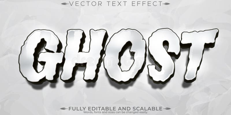 Ghost Text Effect, Editable Horror and Cartoon Text Style Stock Vector - Illustration of ...