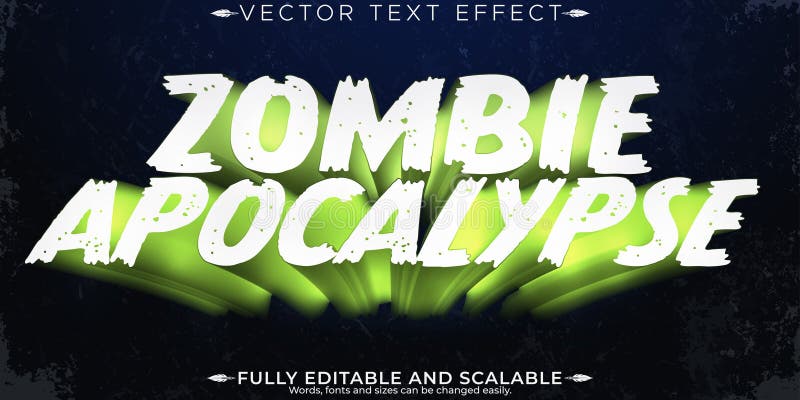 Zombie Text Effect, Editable Monster and Scary Text Style Stock Vector - Illustration of ...