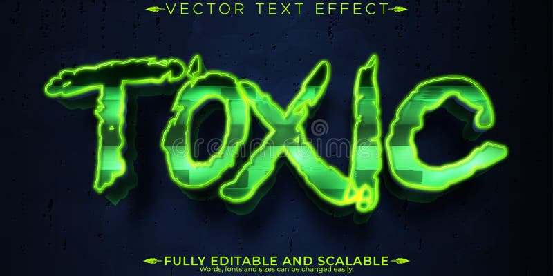 Toxic Text Effect, Editable Monster and Scary Text Style Stock Vector ...