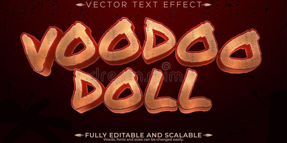 Voodoo Halloween Text Effect, Editable Scary and Witch Text Style Stock Vector - Illustration of ...