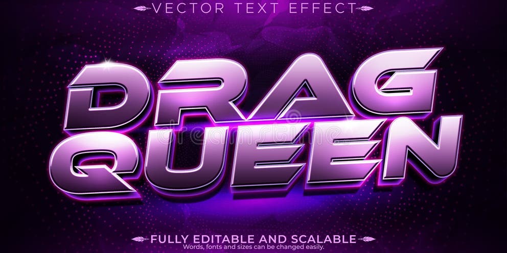 Drag Queen Text Effect, Editable Music and Party Text Style Stock ...