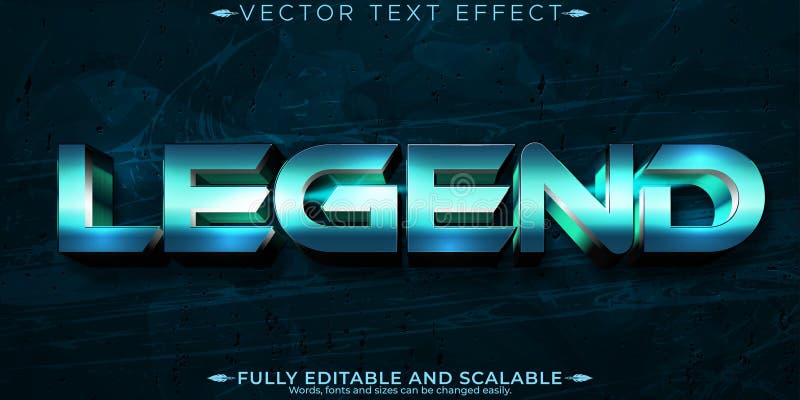 Legend Text Effect, Editable Game and Movie Text Style Stock Vector ...