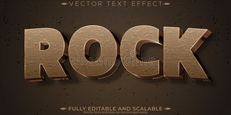 Crack Stone Text Effect, Editable Rock and Cracked Text Style Stock ...
