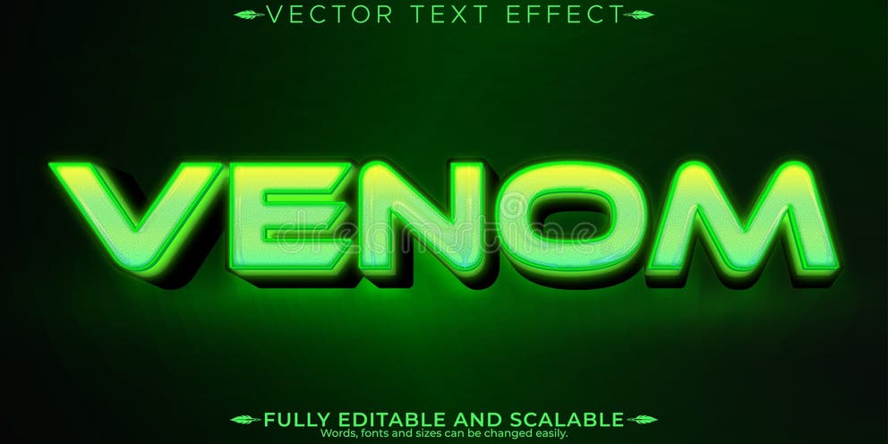 Venom Text Effect, Editable Snake and Poison Text Style Stock Vector ...