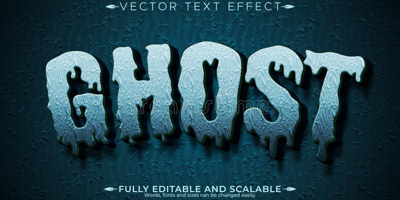 Ghost Text Effect, Editable Horror and Scary Text Style Stock Vector ...