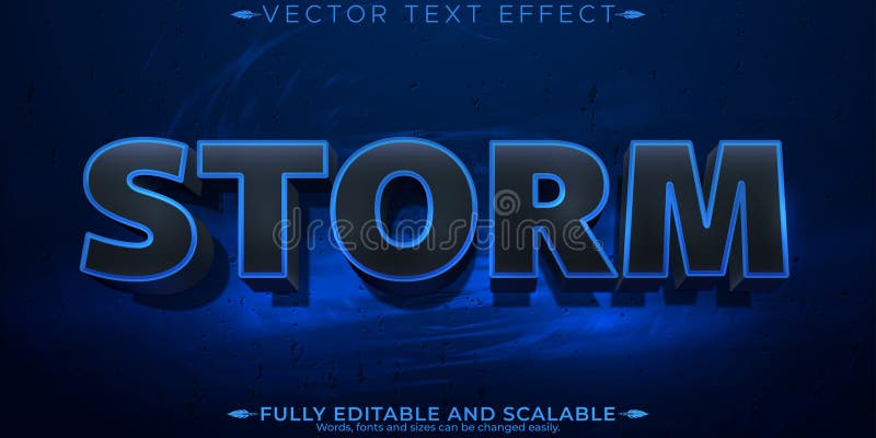 Storm Text Effect, Editable Game and Movie Text Style Stock Vector - Illustration of extrude ...