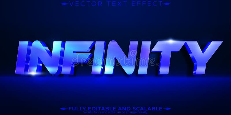 Infinity Text Effect, Editable Neon and Space Text Style Stock Vector ...