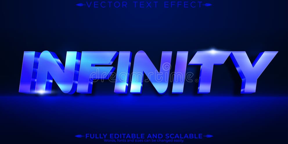 Infinity Text Effect, Editable Neon and Space Text Style Stock Vector ...