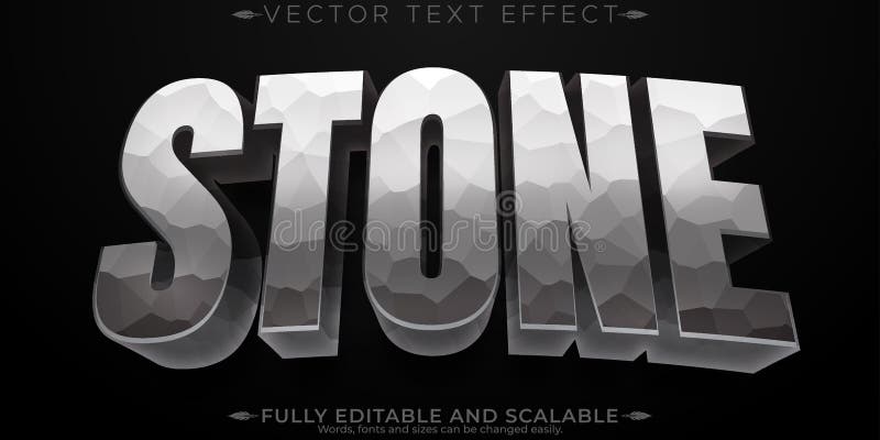 Stone Rock Text Effect, Editable Mountain Game Banner Text Style Stock ...