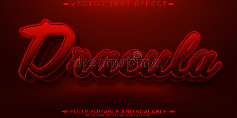 Dracula Vampire Text Effect, Editable Horror and Scary Text Style Stock ...