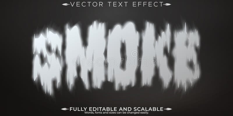 Smoke Text Effect, Editable Horror and Fog Text Style Stock Vector ...