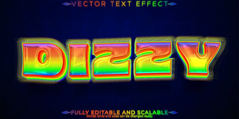Dizzy Vertigo Text Effect, Editable Psychedelic and Hippie Font Style ...