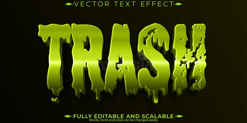 Trash Editable Text Effect, Editable Stinky and Garbage Text Style ...