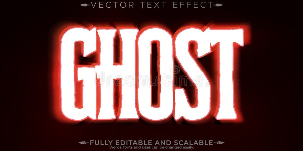 Ghost Text Effect, Editable Horror and Scary Text Style Stock Vector ...