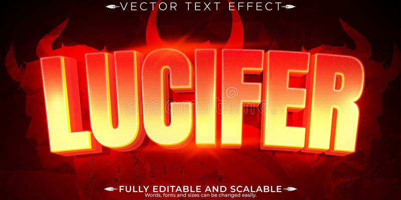 Lucifer Text Effect Editable Demon and Hell Text Style Stock Vector ...
