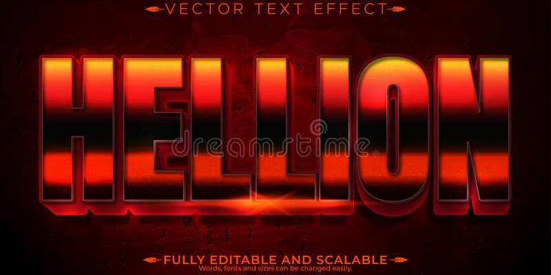 HellÄ±on Text Effect Editable Demon and Hell Text Style Stock Vector ...
