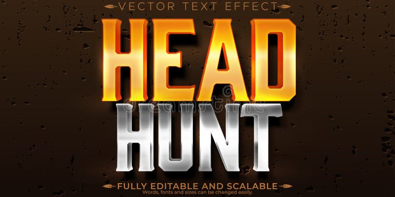 Hunter Text Effect, Editable Warrior and Metallic Text Style Stock ...