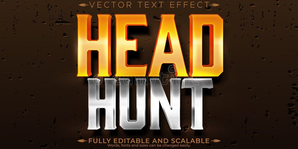 Hunter Text Effect, Editable Warrior and Metallic Text Style Stock ...