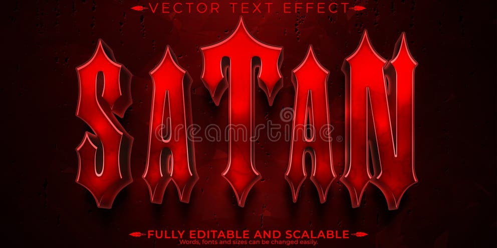 Satan Horror Text Effect, Editable Scary and Red Text Style Stock ...