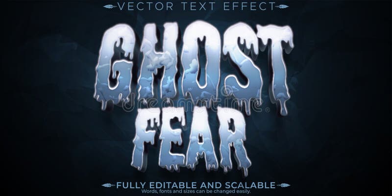 Ghost Text Effect, Editable Scary and Horror Text Style Stock Vector ...