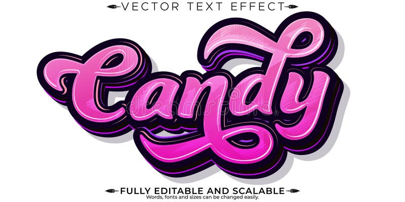 Candy Sugar Text Effect, Editable Modern Lettering Typography Font ...
