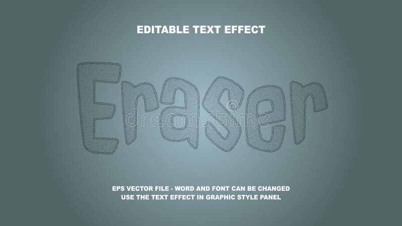 Editable Text Effect Eraser 3D Vector Template Stock Vector ...