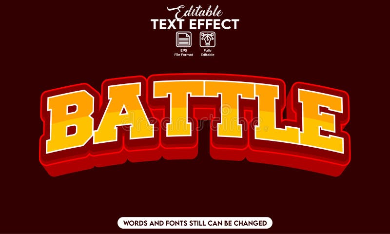 Editable Text Effect Esports Style Battle Stock Vector - Illustration ...