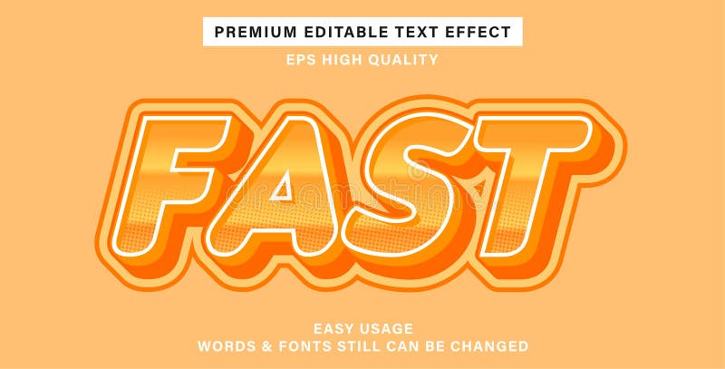 Editable text effect fast stock vector. Illustration of alphabet ...