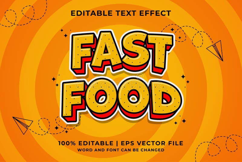 Editable Text Effect Fast Food 3d Traditional Cartoon Template Style ...