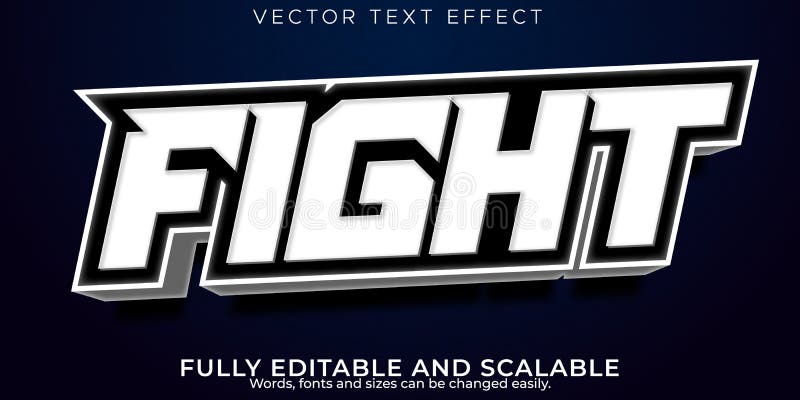 Editable Text Effect Fight, 3d Gamer and Sport Font Style Stock Vector ...