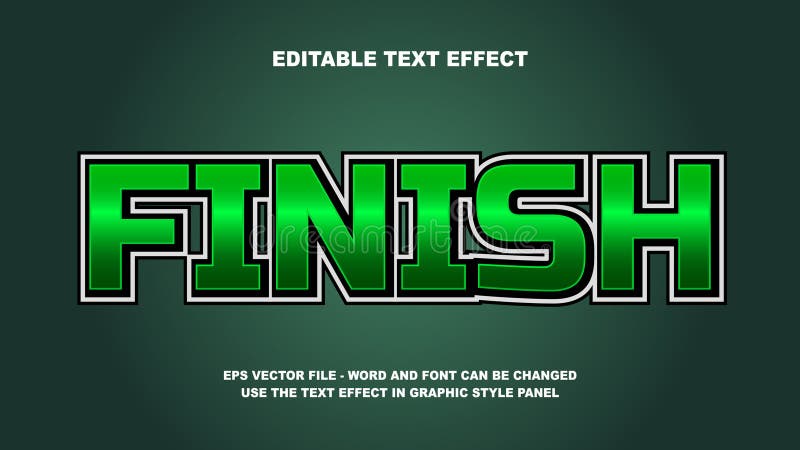 Editable Text Effect Finish 3D Vector Template Stock Vector ...