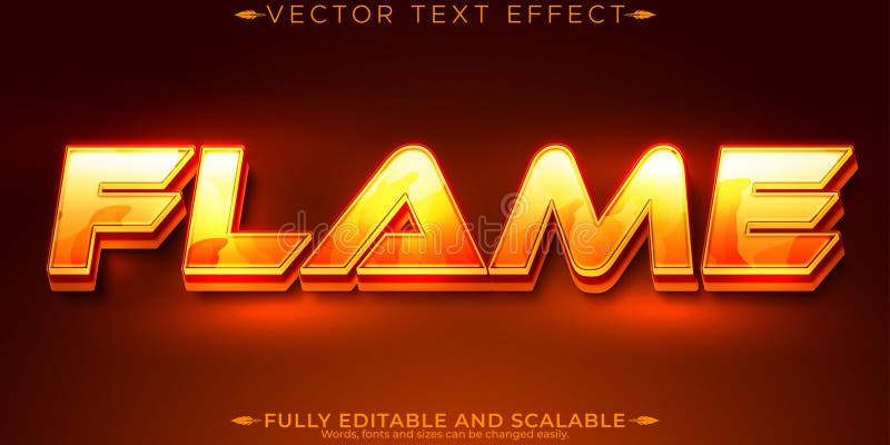 Editable Text Effect Flame, 3d Fire and Hot Font Style Stock Vector ...