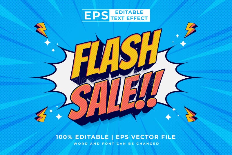 Editable Text Effect Flash Sale 3d Cartoon Style Premium Vector Stock ...