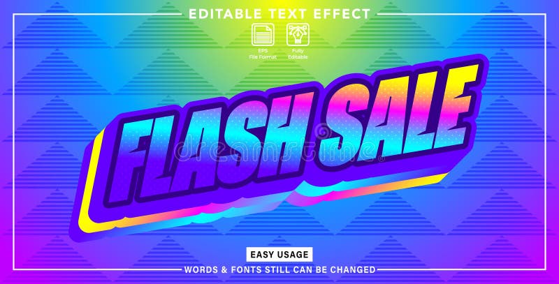 Editable Text Effect Flash Sale Styles Stock Vector - Illustration of ...