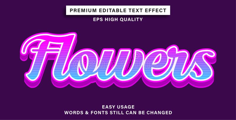 Editable Text Effect Flowers Stock Vector - Illustration of editable ...