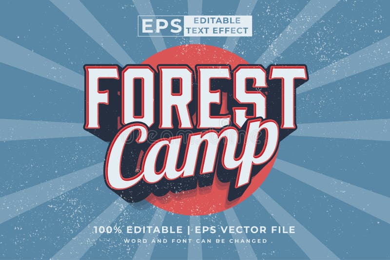 Editable Text Effect - Forest Camp Vintage Template Style Premium ...