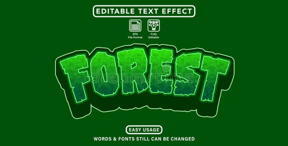 Editable Text Effect Forest Style Stock Vector - Illustration of letter ...