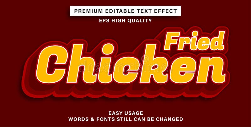 Editable Text Effect Fried Chicken Stock Vector - Illustration of ...