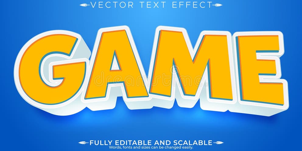 Editable Text Effect, Game Cartoon Text Style Stock Vector ...