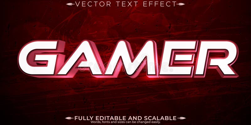 Editable Text Effect Gamer, 3d Esport and Neon Font Style Stock Vector ...