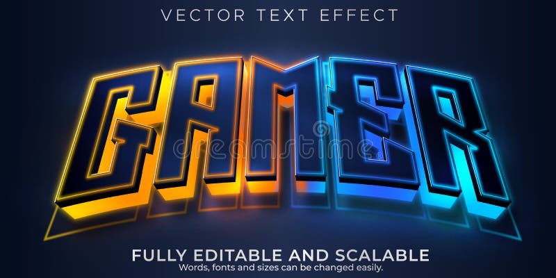 Editable Text Effect Gamer, 3d Esport and Stream Font Style Stock ...